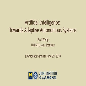 Artificial Intelligence: Towards Adaptive Autonomous Systems (AI ...