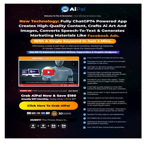 Aipal Generate Chatgpt Powered Ai Images Speech To Text Ai From Scratch Pdf 