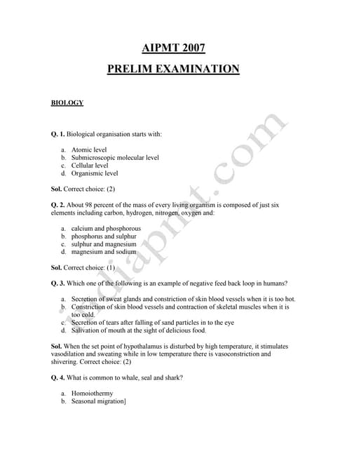 HSB Multiplechoice Questions (CSEC 2016) | DOC | Biological Sciences | Science