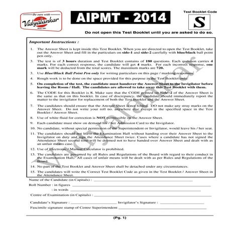 Aipmt 2014-solution | PDF