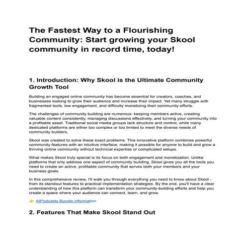 The Fastest Way to a Flourishing Community: Start growing your Skool ...