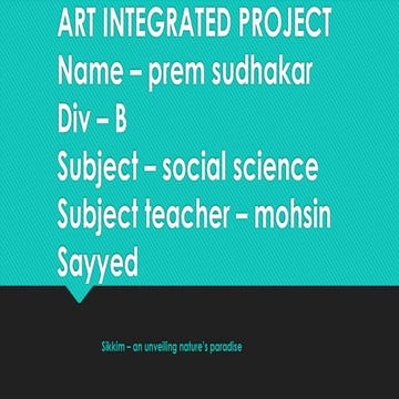 Sikkim Project File (presentation) | PPTX