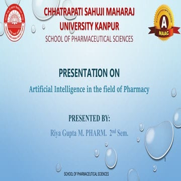 Artificial intelligence in pharmaceutical sector | PPTX