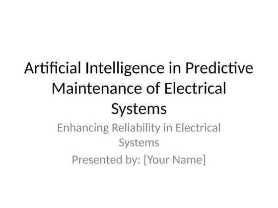Deep Learning Models for Predictive Maintenance.pptx | Artificial Intelligence | Technology ...