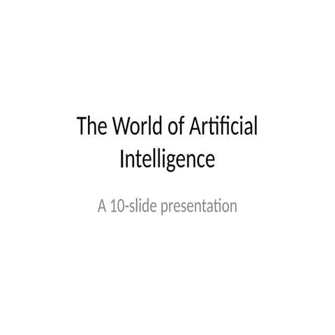 Artificial Intelligence Presentation For Class 8 Pptx