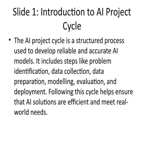 Ai Project Cycle For Class 10th Easy Pptx