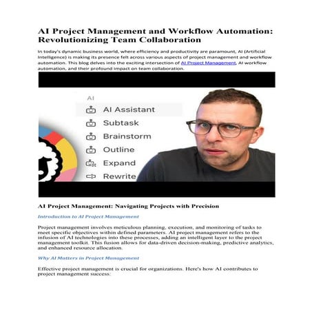 AI Project Management and Workflow Automation.pdf | Technology Industry ...