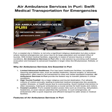 Patient Safety Protocols in Udaipur Air Ambulance | PDF