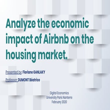 Analyse the economic impact of Airbnb on the housing market | PDF