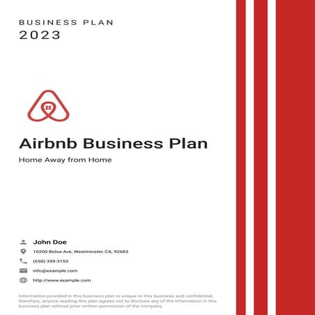Airbnb Business Plan Example | Upmetrics | PDF