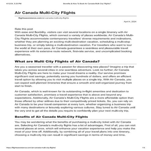 Air Canada Multi-city Flights.pdf File.. | PDF