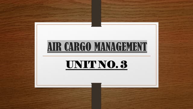 Cargo and terminal handling at airport | PPTX