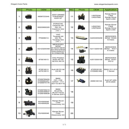 Air compressor valve block catalogue from Elegant Auto Parts | PDF
