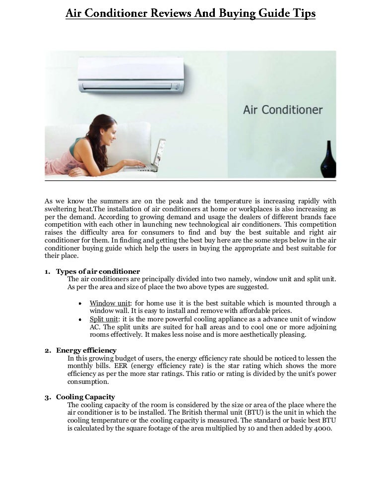 Air Conditioner Reviews And Buying Guide Tips