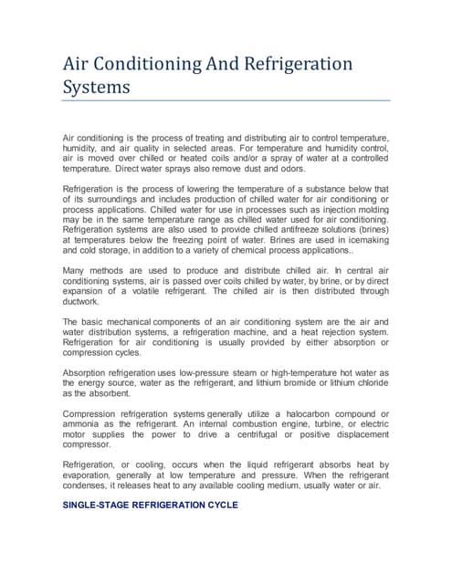 Chapter 1 introduction to refrigeration engineering | PPT