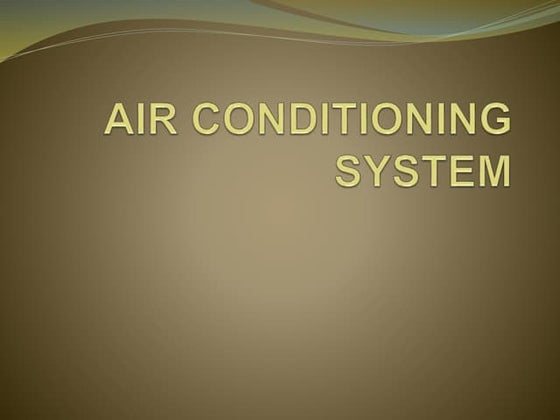 Air conditioning introduction | PDF