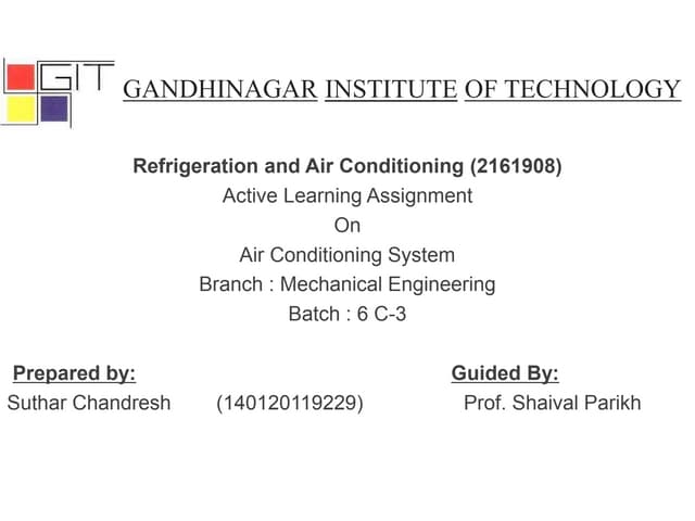 Architecture - Centralized Air Conditioning System | PPTX
