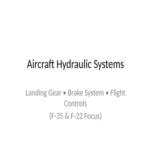 Aircraft landing gear system | PPTX