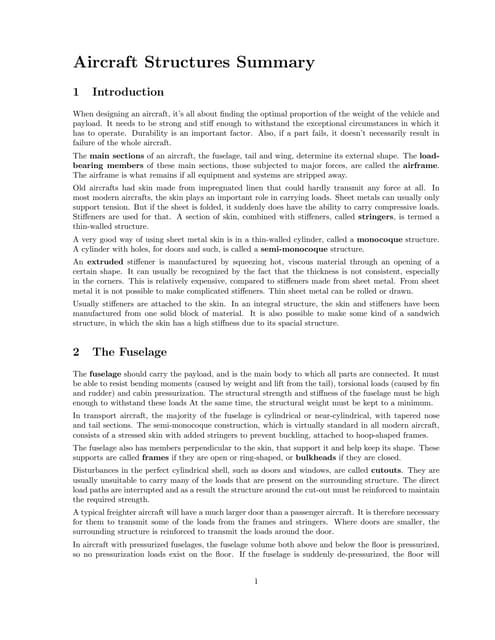 Structural detailing of fuselage of aeroplane /aircraft. | PDF