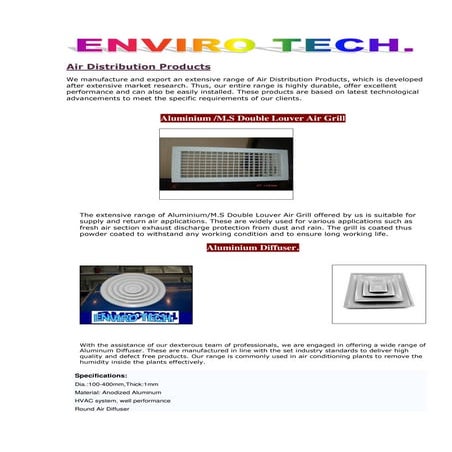 Air distribution products | PDF