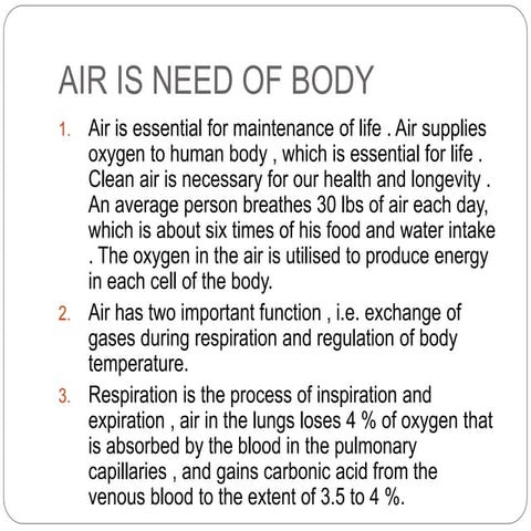 Air is need of body | PPTX | Lung and Respiratory Health | Diseases and ...