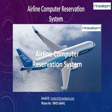 Airline Computer Reservation System | CRS System | CRS Software | PPT