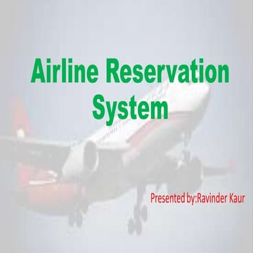 Air line reservation system | PPTX | Air Travel | Travel Type