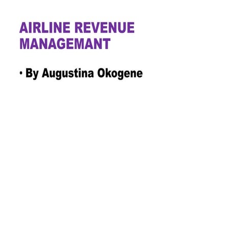 Airline Revenue Managemant | PPTX