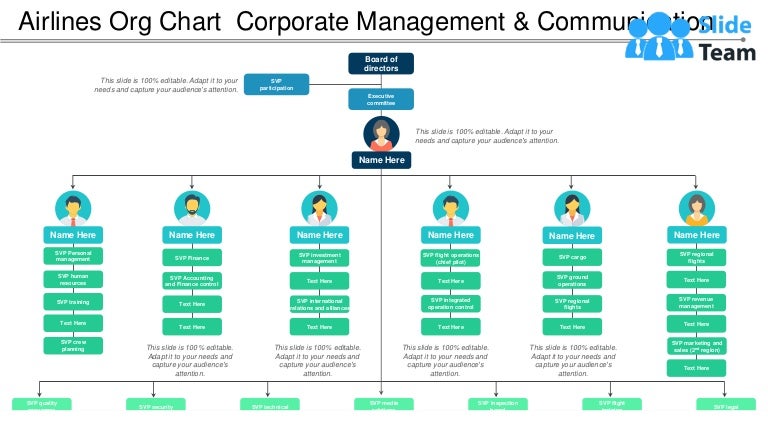 Airlines Org Chart Corporate Management And Communication