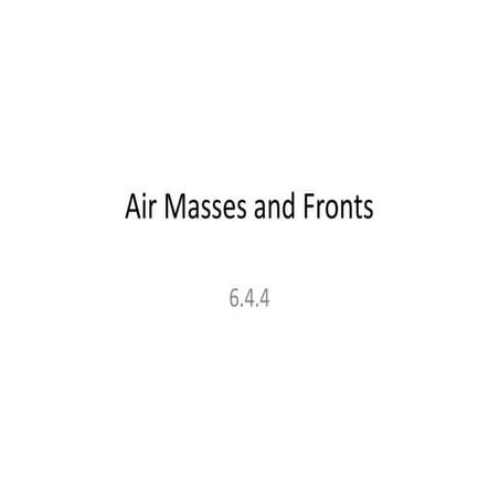 Air Masses And Fronts | PDF