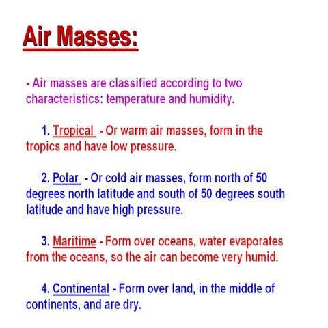 Air masses fronts | PPT