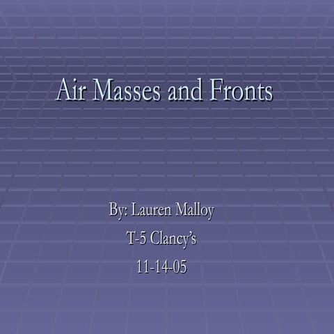 Air masses and fronts | PPT