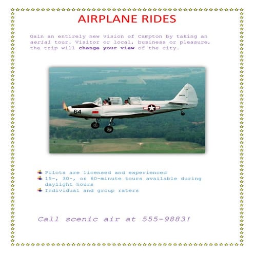 Airplane rides | DOCX