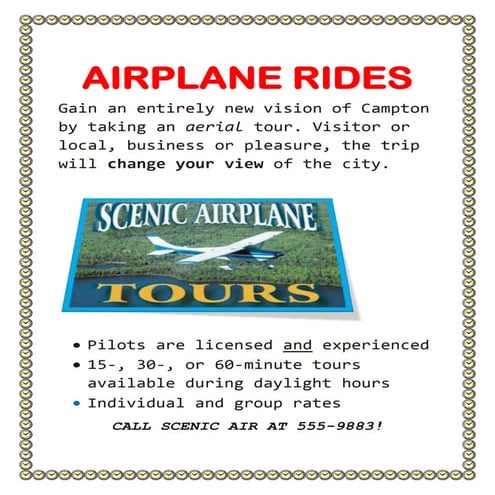 Airplane rides | DOCX | Air Travel | Travel Type