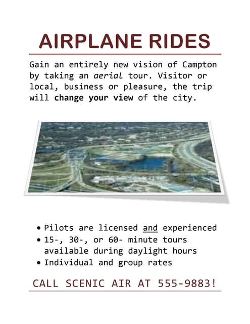 Airplane rides | DOCX