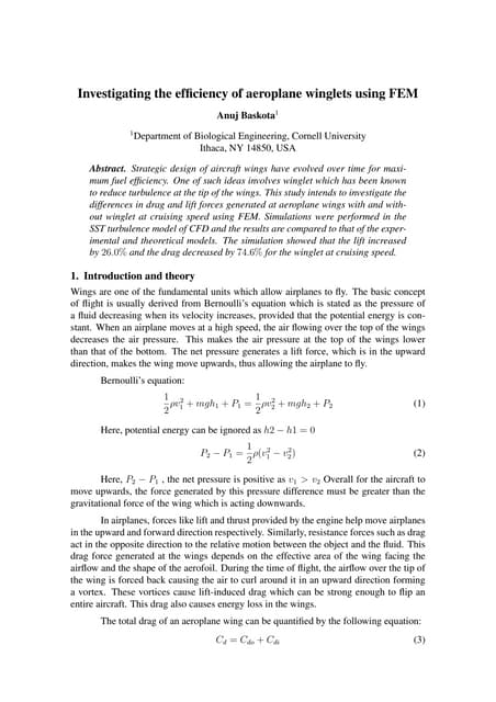 Analysis Of Owl-Like Airfoil Aerodynamics At Low Reynolds Number Flow | PDF