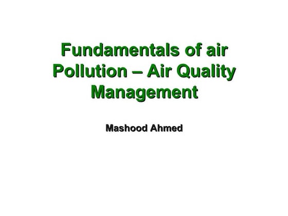 Air quality sampling and monitoring | PPTX | Indoor Environmental ...