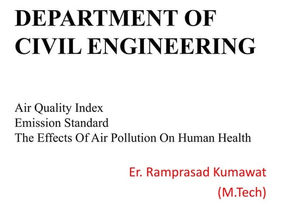 Air quality parameters in india | PPTX