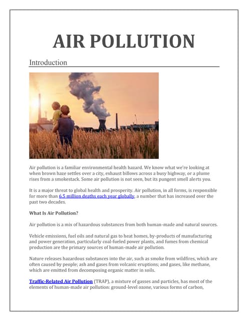 Effect Of Air Pollution On Human Health | PPTX