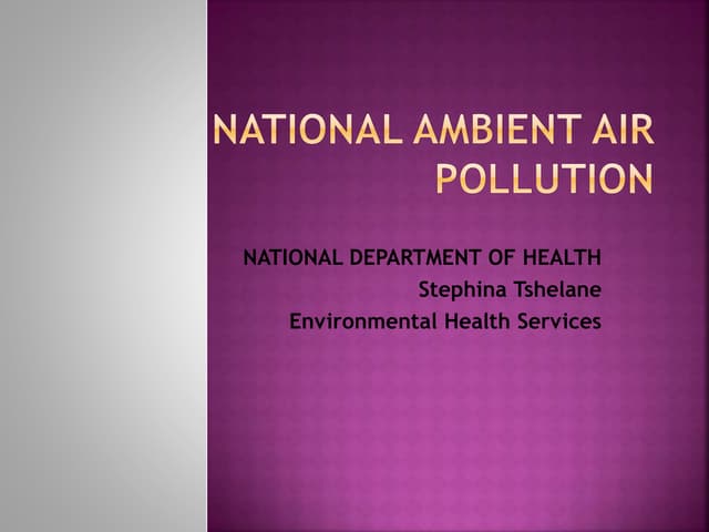 Monitoring of air pollution | PPT