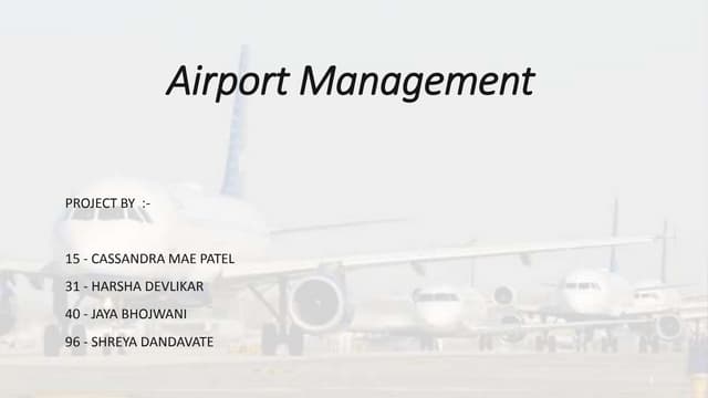 Airport Baggage Handling System | PPTX
