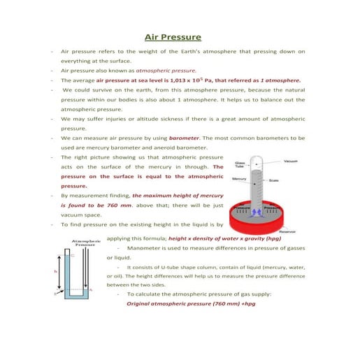Atmospheric Pressure | PDF