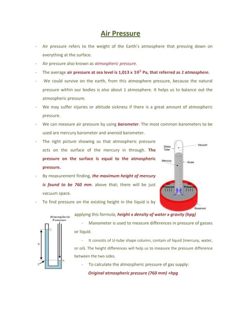 Atmospheric Pressure | PDF