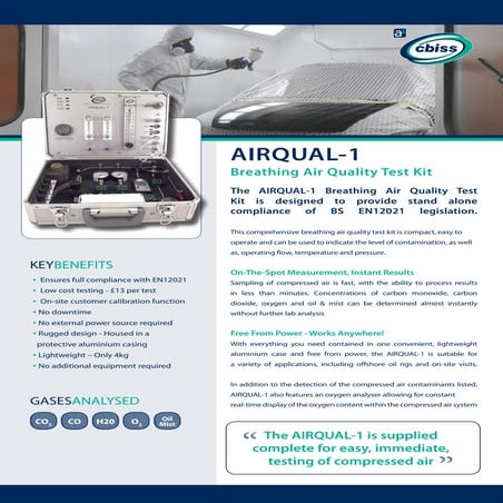 Airqual 1 breathing air quality test kit datasheet 0 | PDF