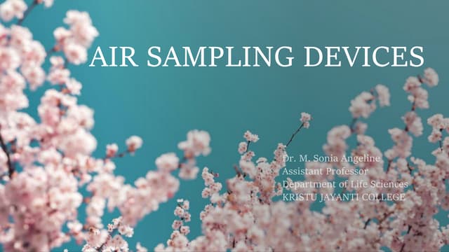 Microbiological sampling of air | PPTX
