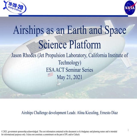Airships as an Earth and Space Science Platform - Jason Rhodes | PPT