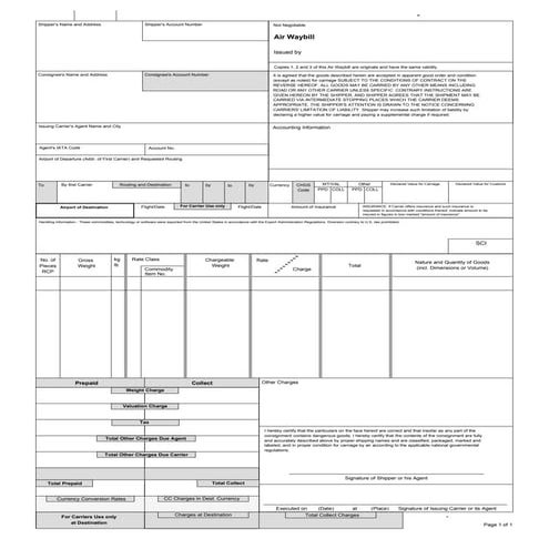 ISF 10+2 blank form sample for easy reference