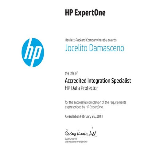 HP-ACCREDITED INTEGRATION SPECIALIST | PDF | Technology & Computing