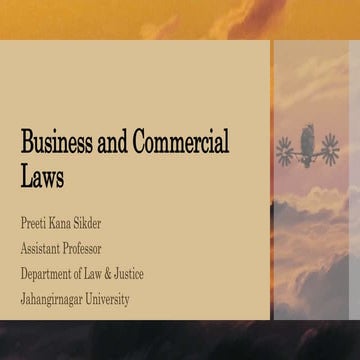 Introduction to Business and Commercial Laws | PPTX