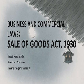 AIS 2102 Introduction to Sale of Goods | PPT